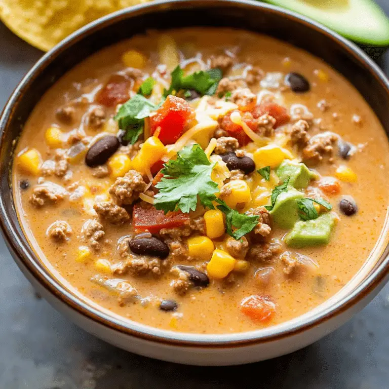 Creamy Taco Soup Recipe - sandyrecipes.com