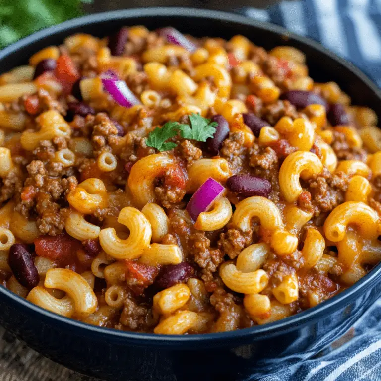 Easy Chili Mac Recipe - sandyrecipes.com