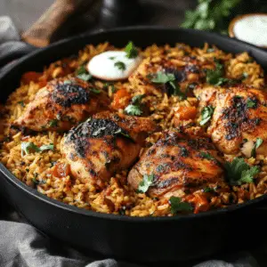 One Pot Shawarma Chicken And Rice Recipe - sandyrecipes.com