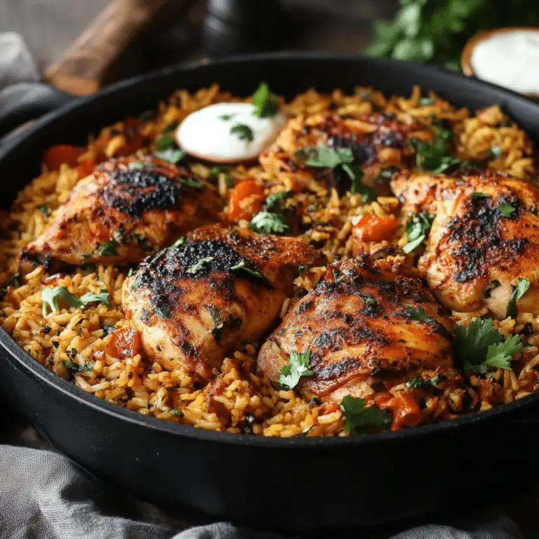 One Pot Shawarma Chicken And Rice Recipe - sandyrecipes.com
