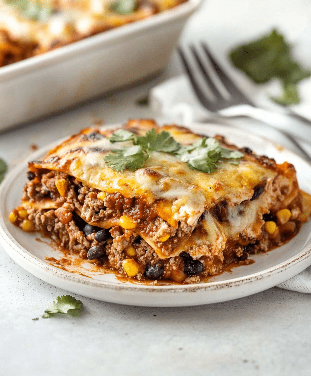 Beef Enchilada Casserole With Corn Tortillas Recipe - sandyrecipes.com