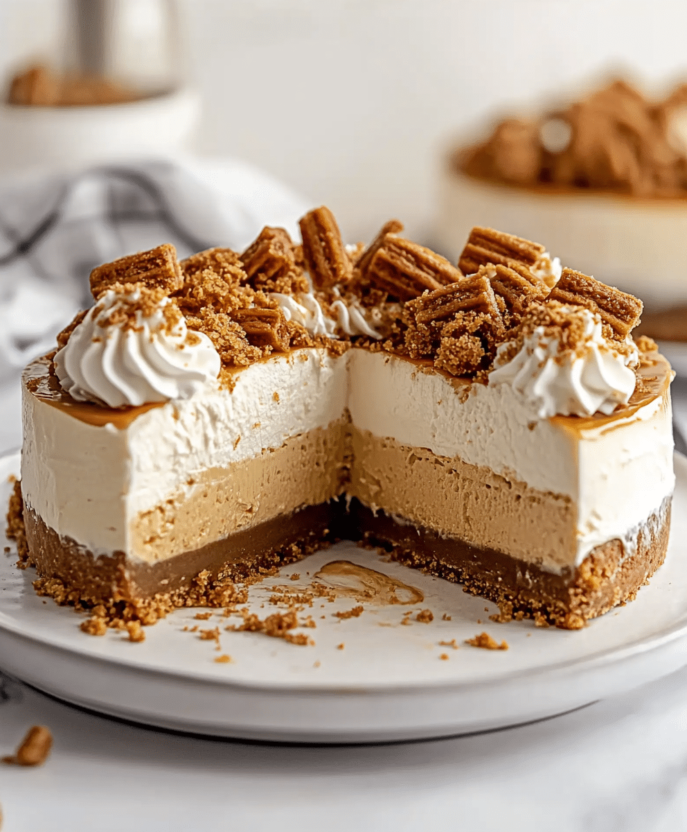 Biscoff Cheesecake Recipe - sandyrecipes.com