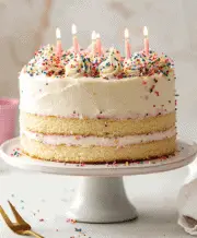 Funfetti Layer Cake Recipe - sandyrecipes.com