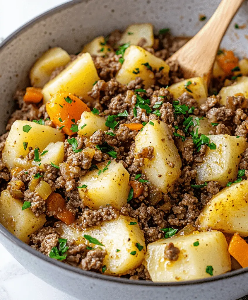 Ground Beef And Potatoes Recipe - sandyrecipes.com