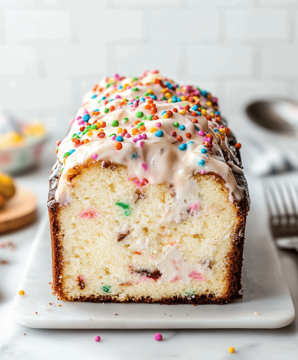 Ice Cream Loaf Cake Recipe - sandyrecipes.com