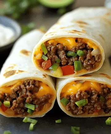 Nacho Cheese Beef Wrap Recipe - sandyrecipes.com