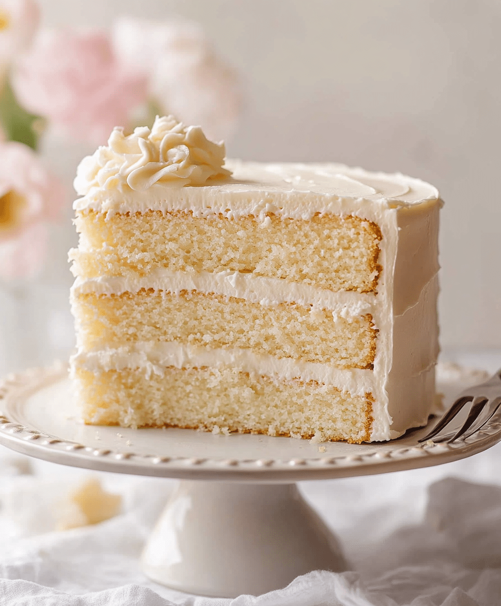 New Favorite White Layer Cake Recipe - sandyrecipes.com
