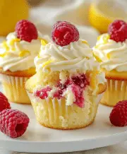 Raspberry Lemon Heaven Cupcakes Recipe - sandyrecipes.com