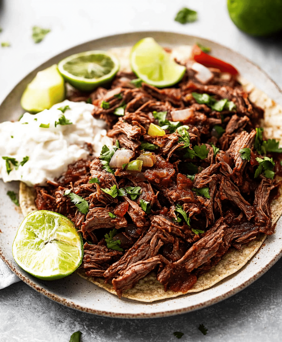 Slow Cooker Beef Machaca Recipe - sandyrecipes.com