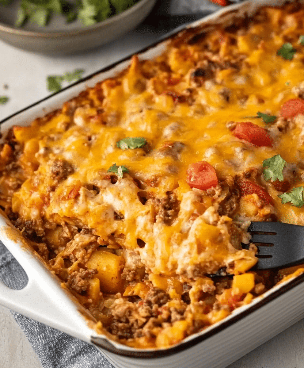 Taco Potato Casserole Recipe - sandyrecipes.com