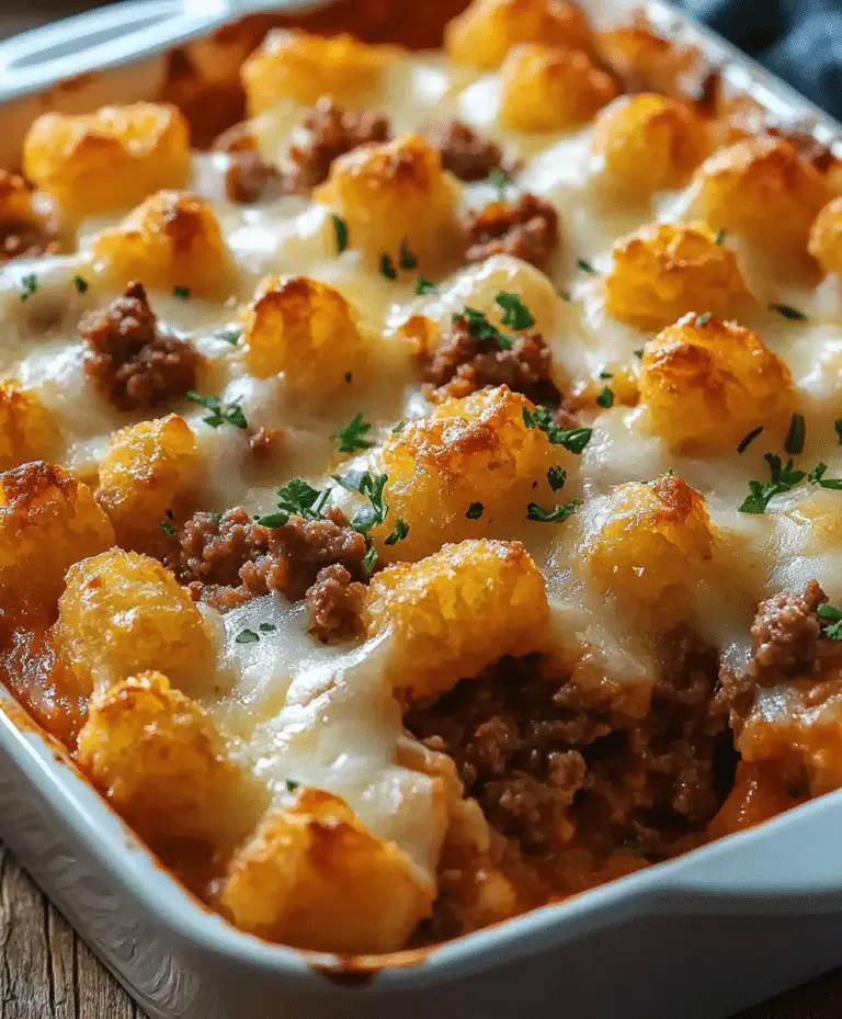 Tater Tot Casserole With Ground Beef Recipe - sandyrecipes.com
