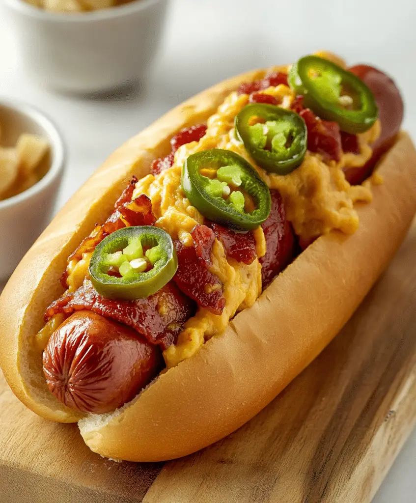 Bacon Jalapeño Popper Hot Dogs Recipe - sandyrecipes.com