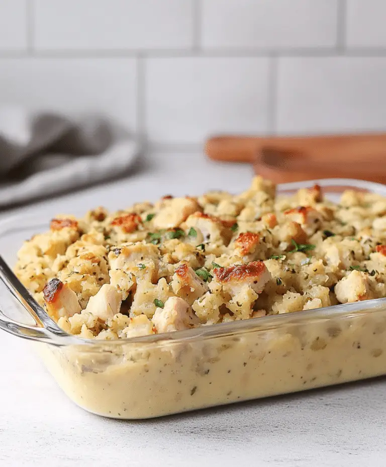 Chicken & Stuffing Bake Recipe - sandyrecipes.com