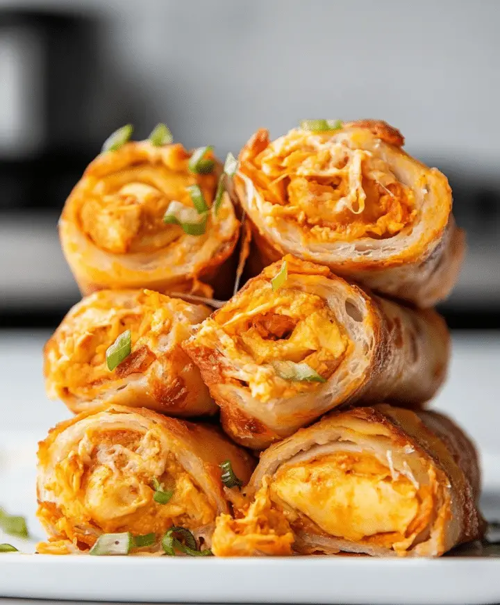 Buffalo Chicken Pizza Rolls Recipe - sandyrecipes.com