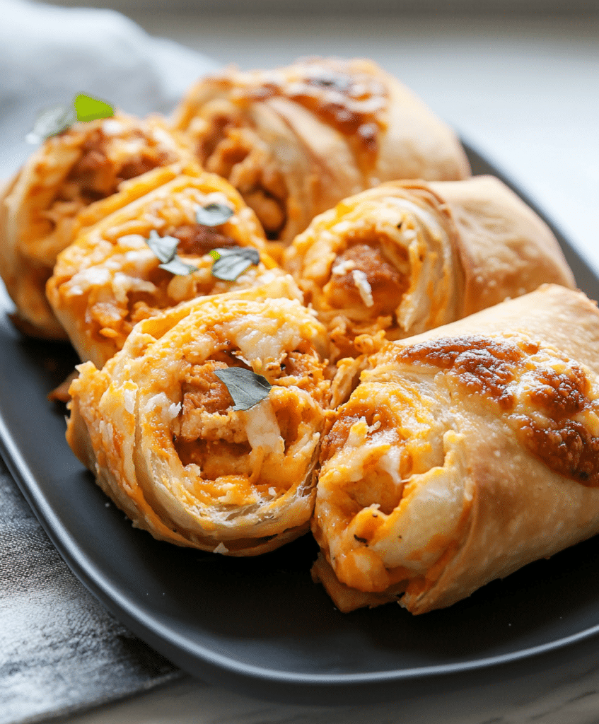 Buffalo Chicken Pizza Rolls Recipe - sandyrecipes.com