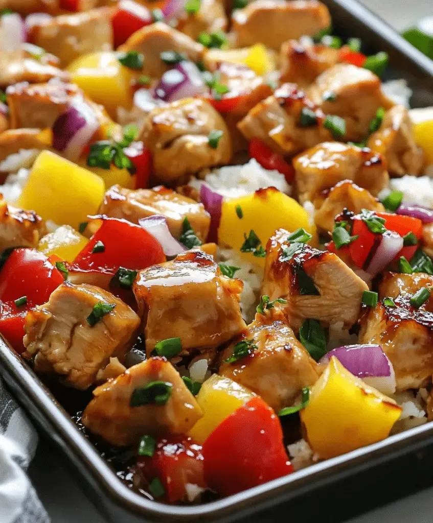 Hawaiian Chicken Sheet Pan Recipe - sandyrecipes.com