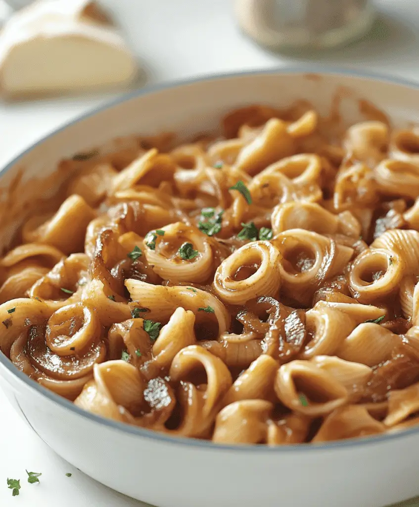 One Pot French Onion Pasta Recipe - sandyrecipes.com
