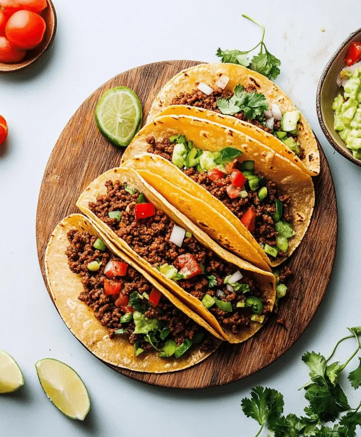 Crispy Ground Beef Tacos Recipe - sandyrecipes.com