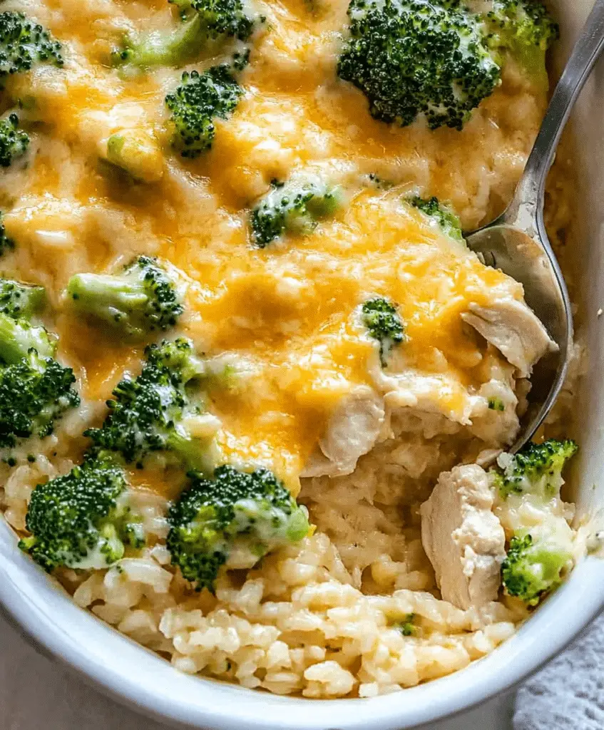 Crockpot Cheesy Chicken Broccoli Rice Recipe - sandyrecipes.com