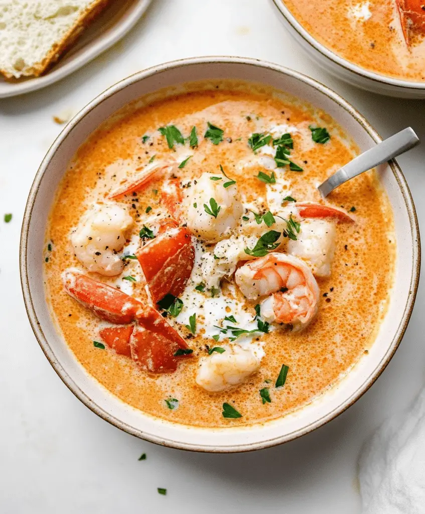 Crab And Shrimp Seafood Bisque Recipe - sandyrecipes.com