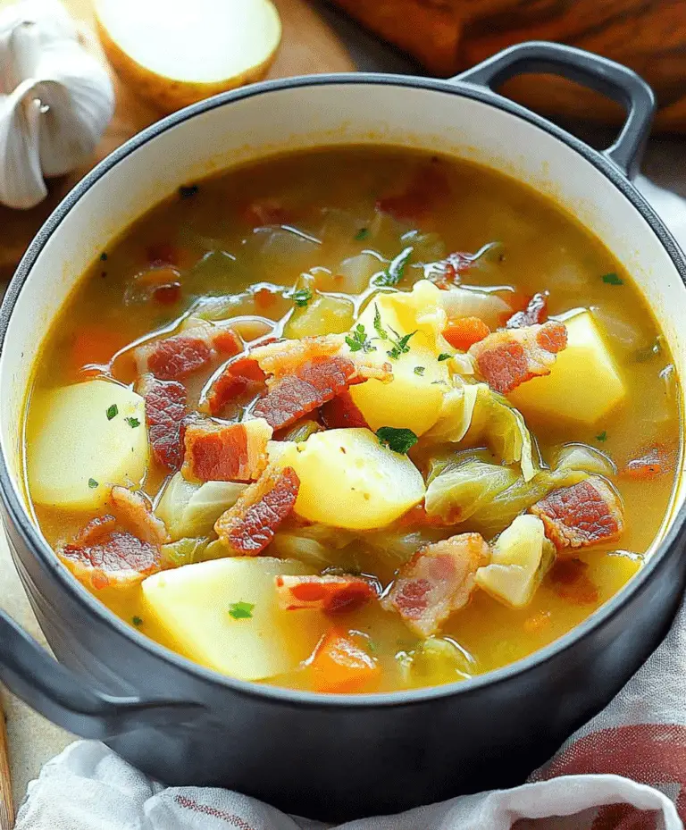 Irish Bacon Cabbage And Potato Soup Recipe - sandyrecipes.com