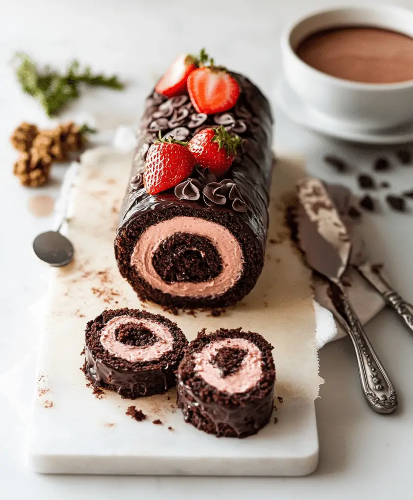 Chocolate Cake Roll Recipe - sandyrecipes.com