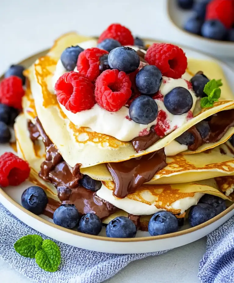 Nutella Cream-filled Crepes Recipe - sandyrecipes.com
