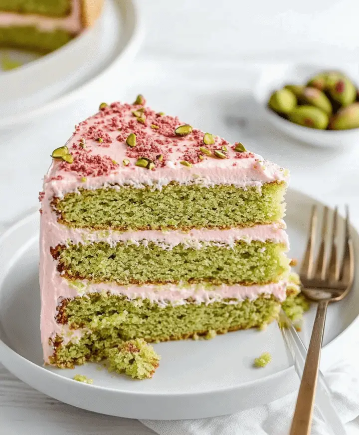 Pistachio Cream Cake Recipe - sandyrecipes.com