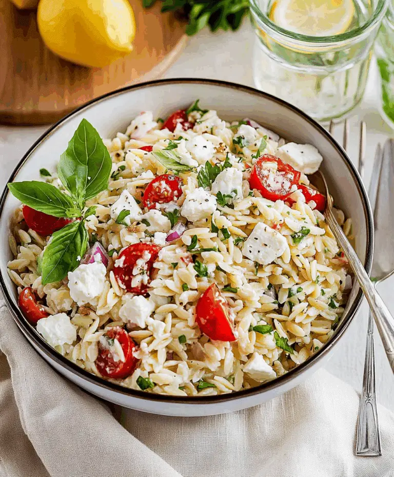 Greek Orzo Pasta Salad Recipe - sandyrecipes.com