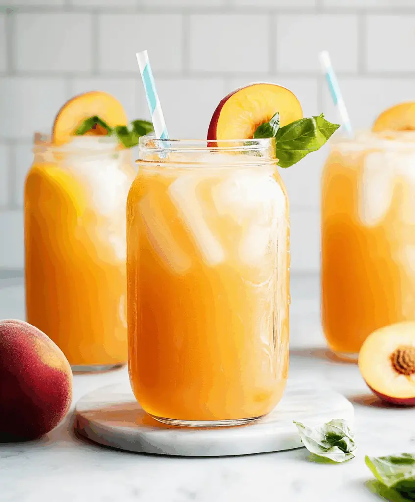 Peach Lemonade Recipe - sandyrecipes.com