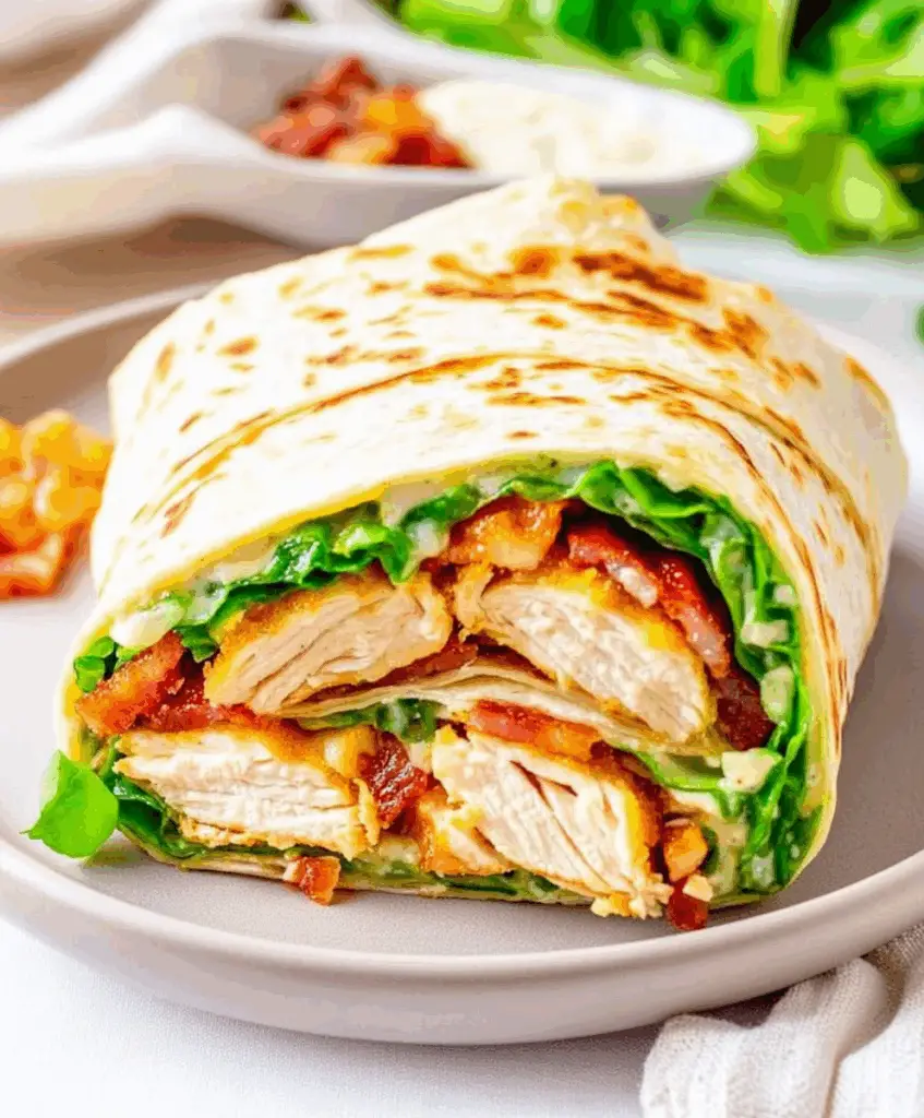 Crispy Chicken Bacon Ranch Wrap Recipe - sandyrecipes.com
