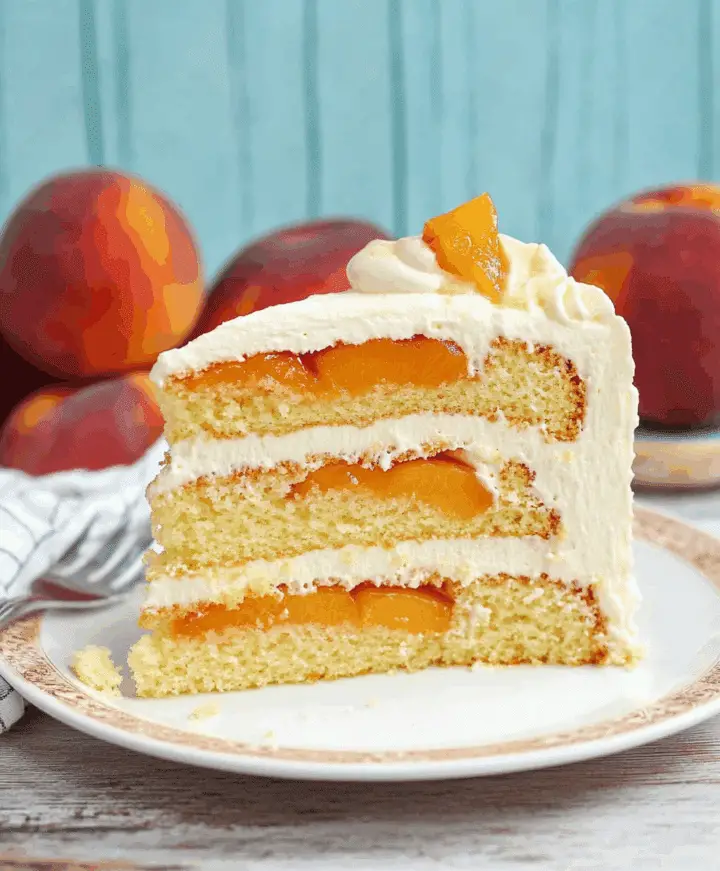 Peaches And Cream Cake Recipe - sandyrecipes.com