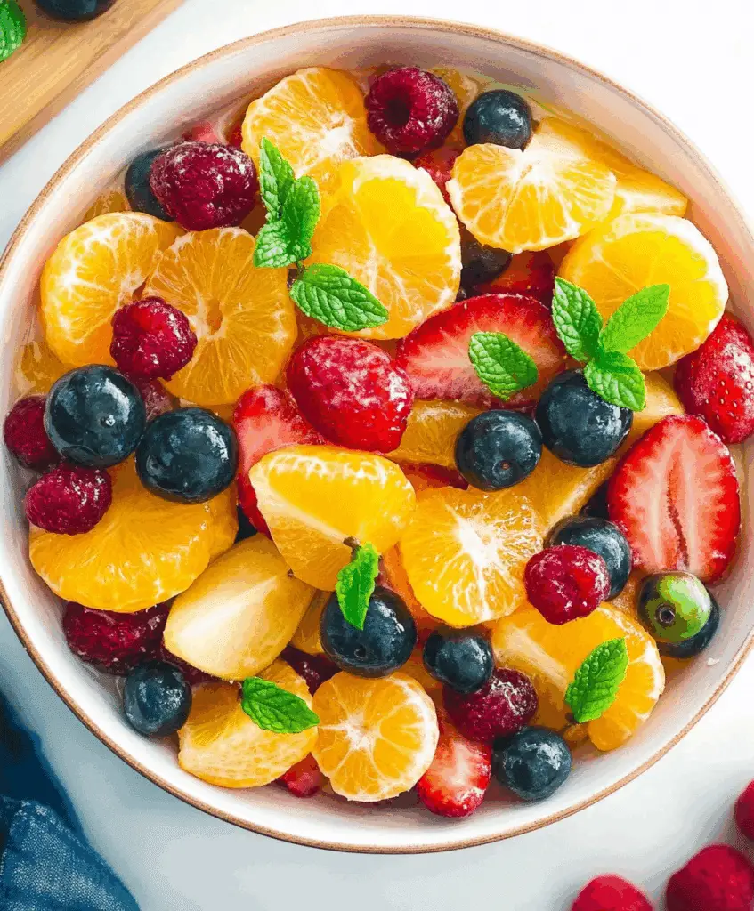 Summer Citrus and Mint Fruit Salad Recipe - sandyrecipes.com