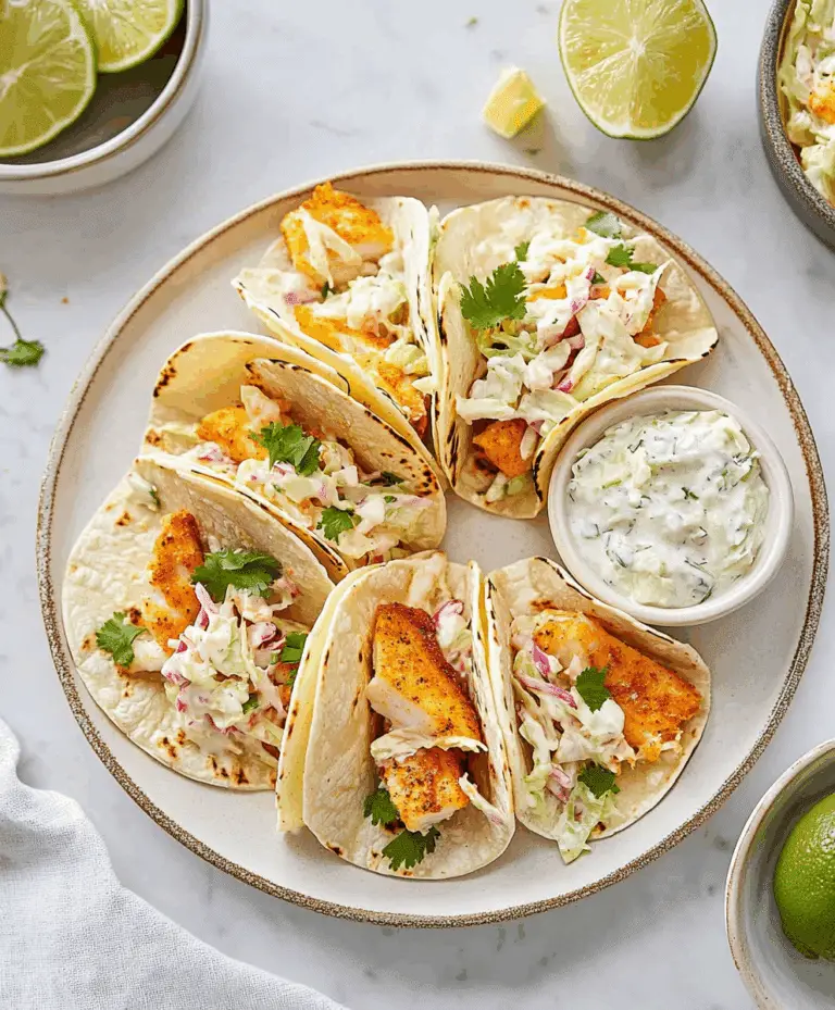 Summer Fish Tacos with Cabbage Slaw Seafood Recipe - sandyrecipes.com