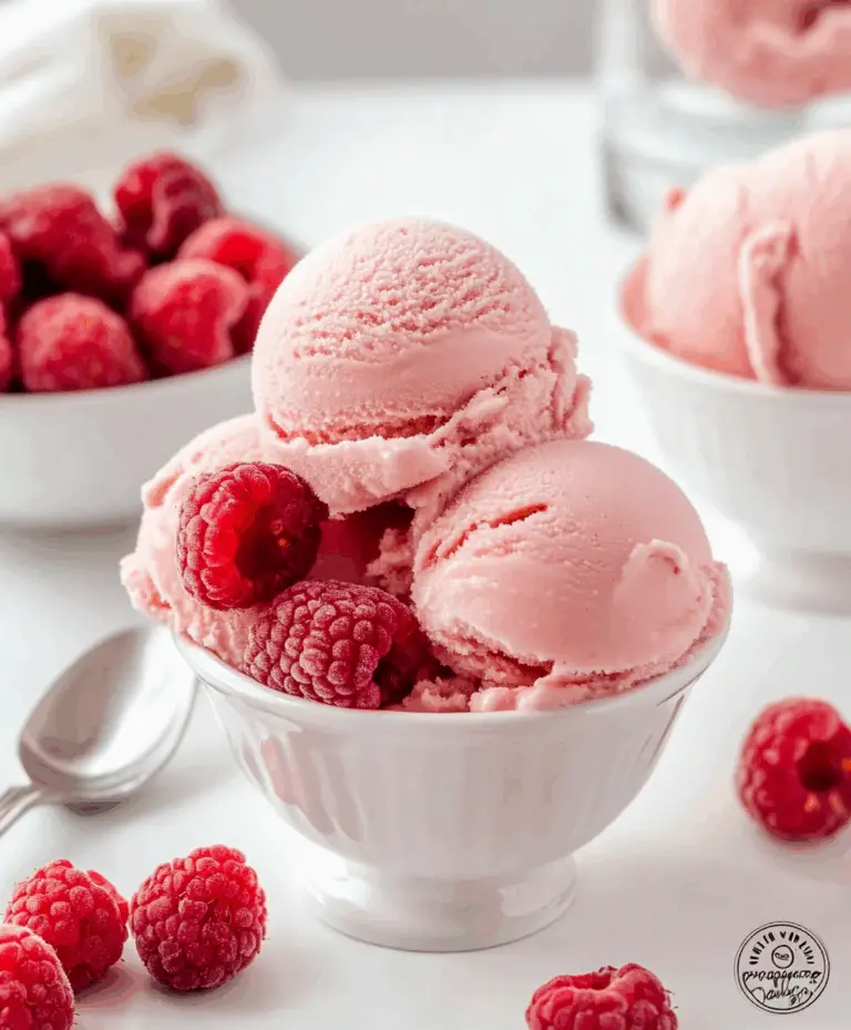 Summer Raspberry Sherbet Recipe - sandyrecipes.com